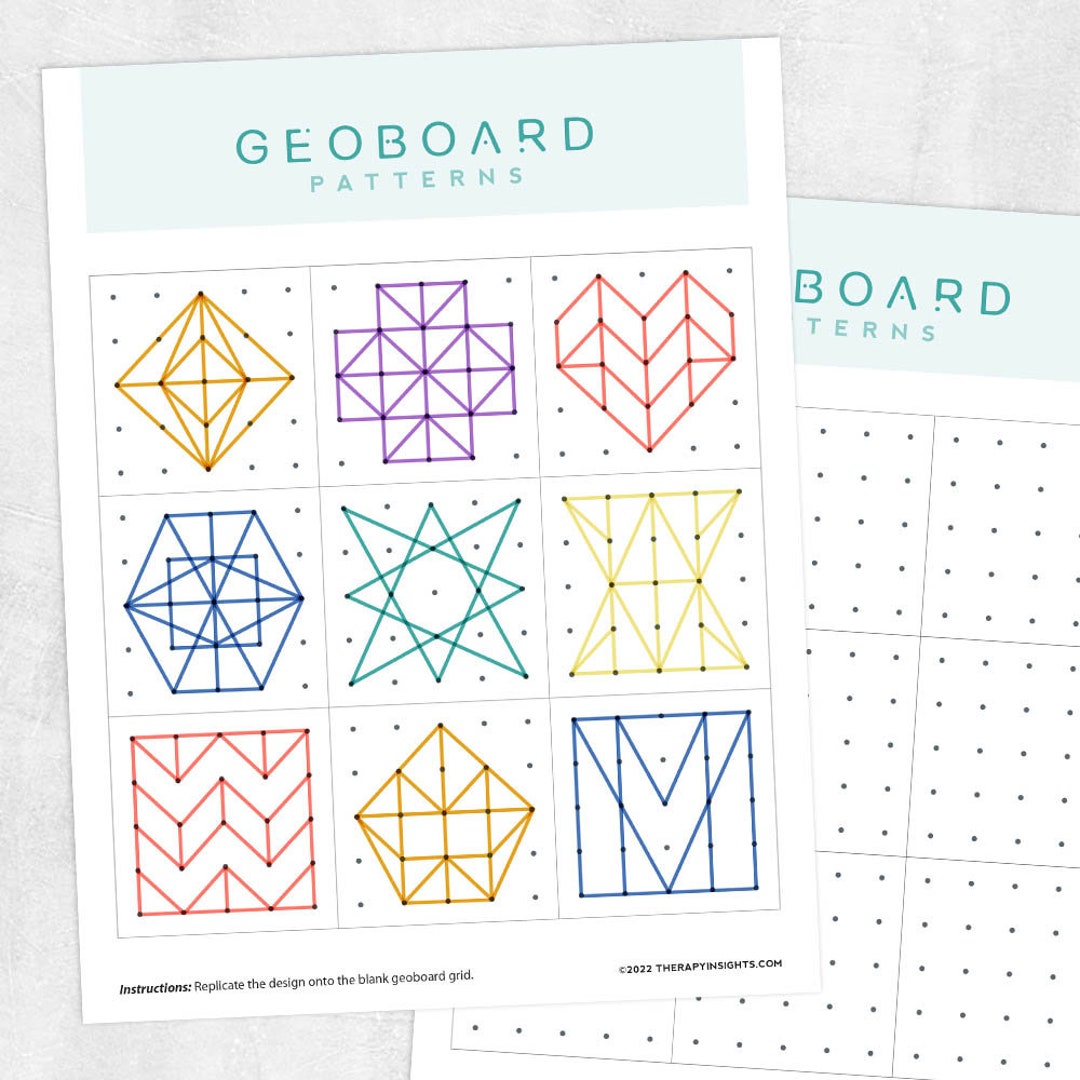 Printable Resource Geoboard Patterns - Etsy