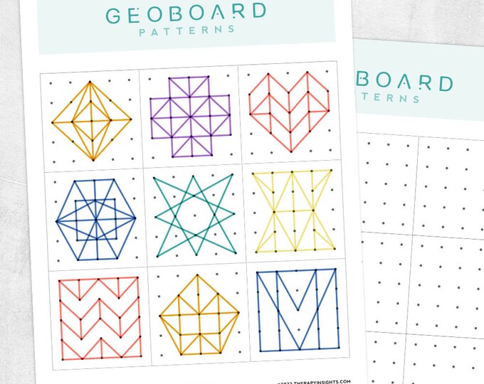 Printable Resource Geoboard Patterns - Etsy