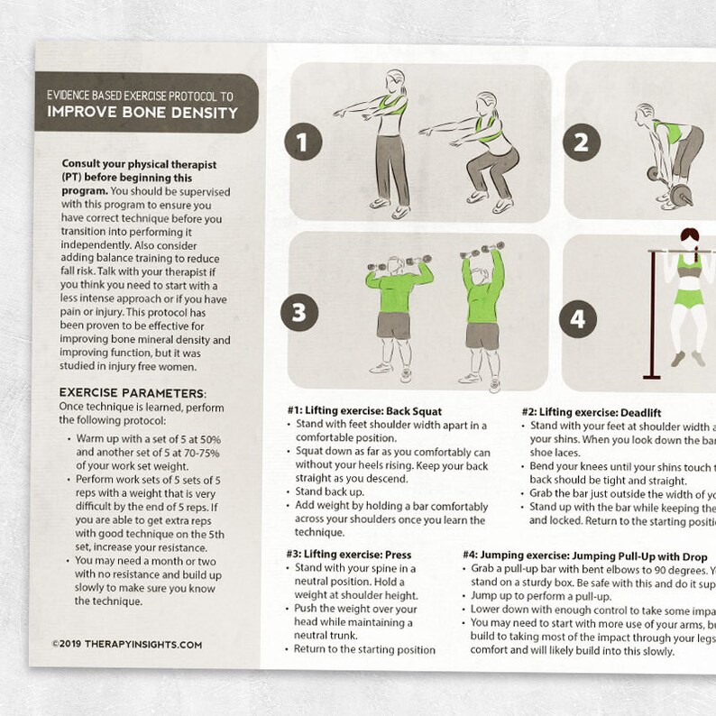 Printable Resource Evidence Based Exercise Protocol to Improve Bone ...
