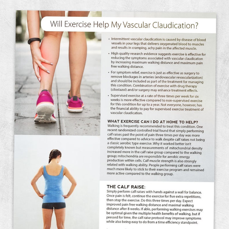 Printable Resource Exercise Protocol for Vascular - Etsy Australia