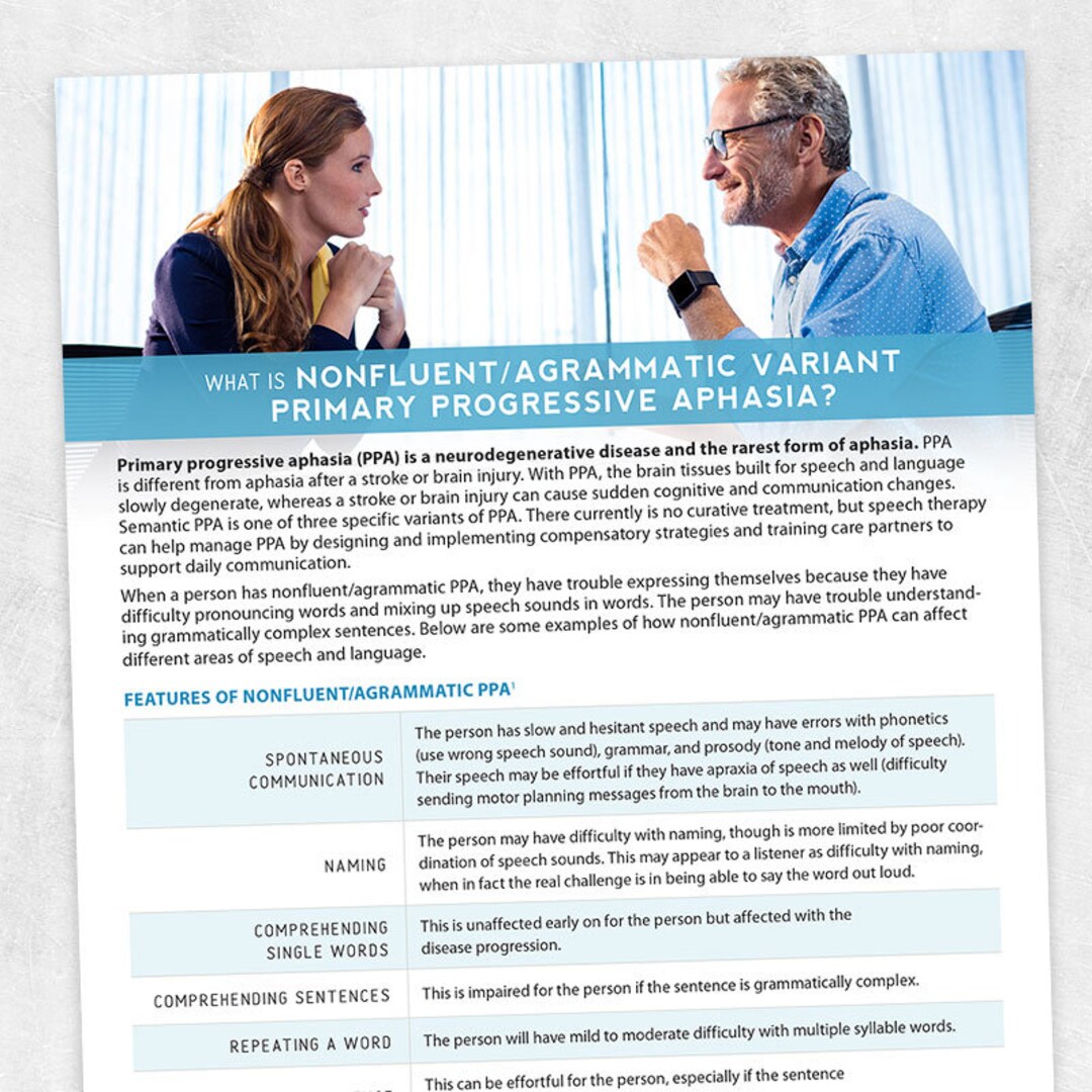 Printable Resource What is Nonfluent/agrammatic Variant - Etsy