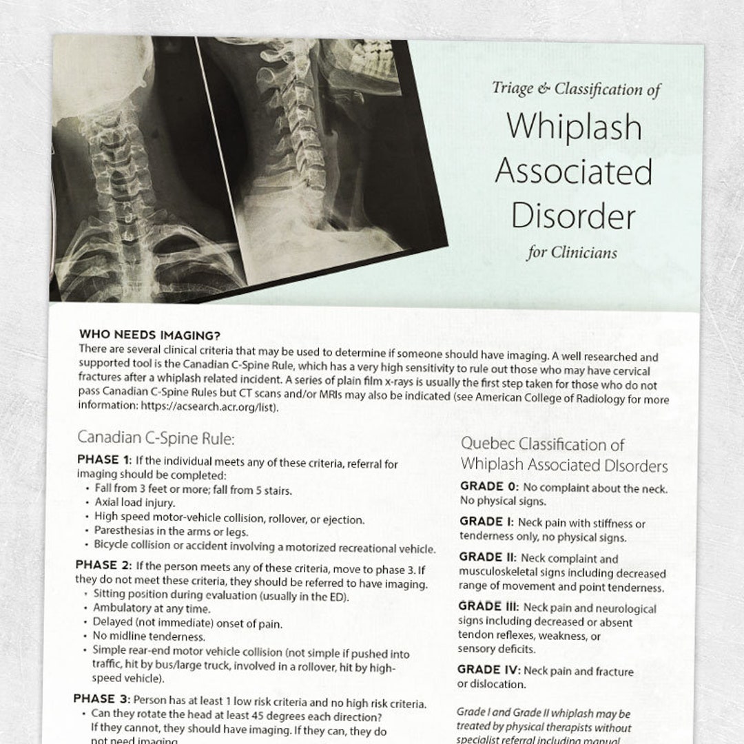 Triage and Classification of Whiplash Associated Disorder for - Etsy