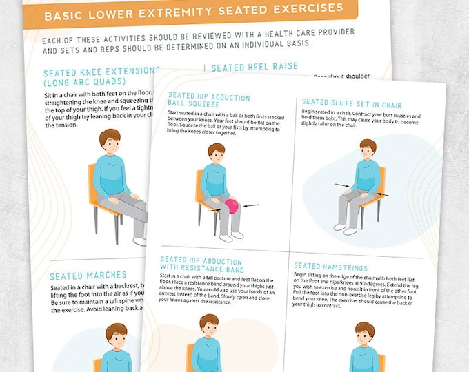 Printable Resource Basic Lower Extremity Seated Exercises - Etsy