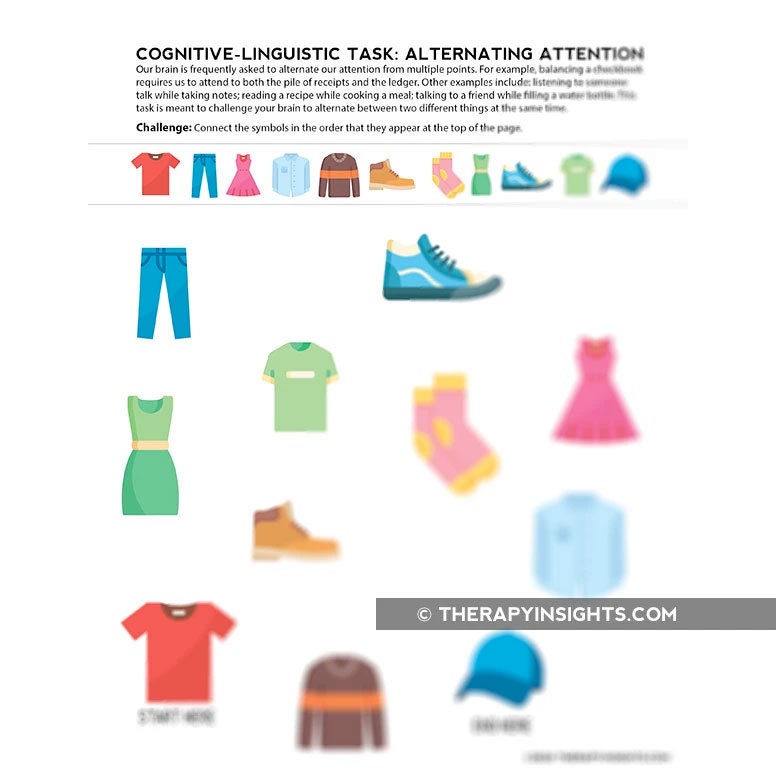 Printable Resource Visual Alternating Attention Tasks: Colors and ...