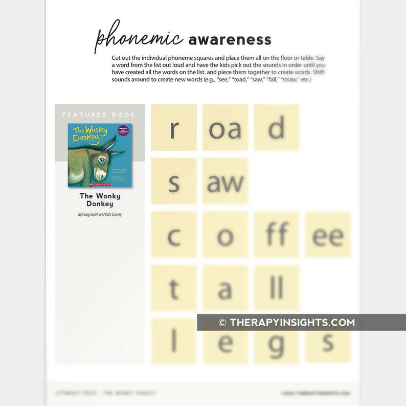 Printable Resource Book Activities Pack: the Wonky Donkey - Etsy