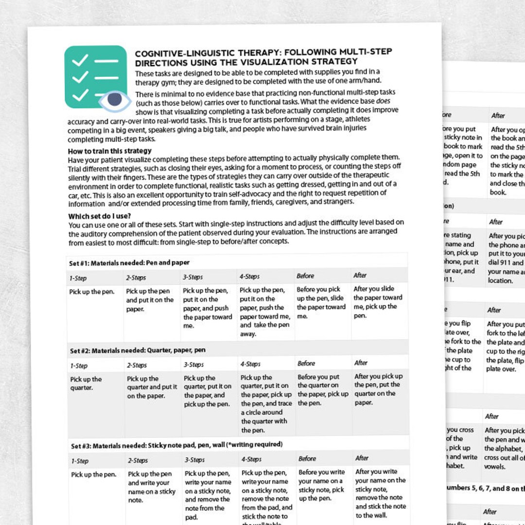 Printable Resource Following Multi-step Directions Using the ...