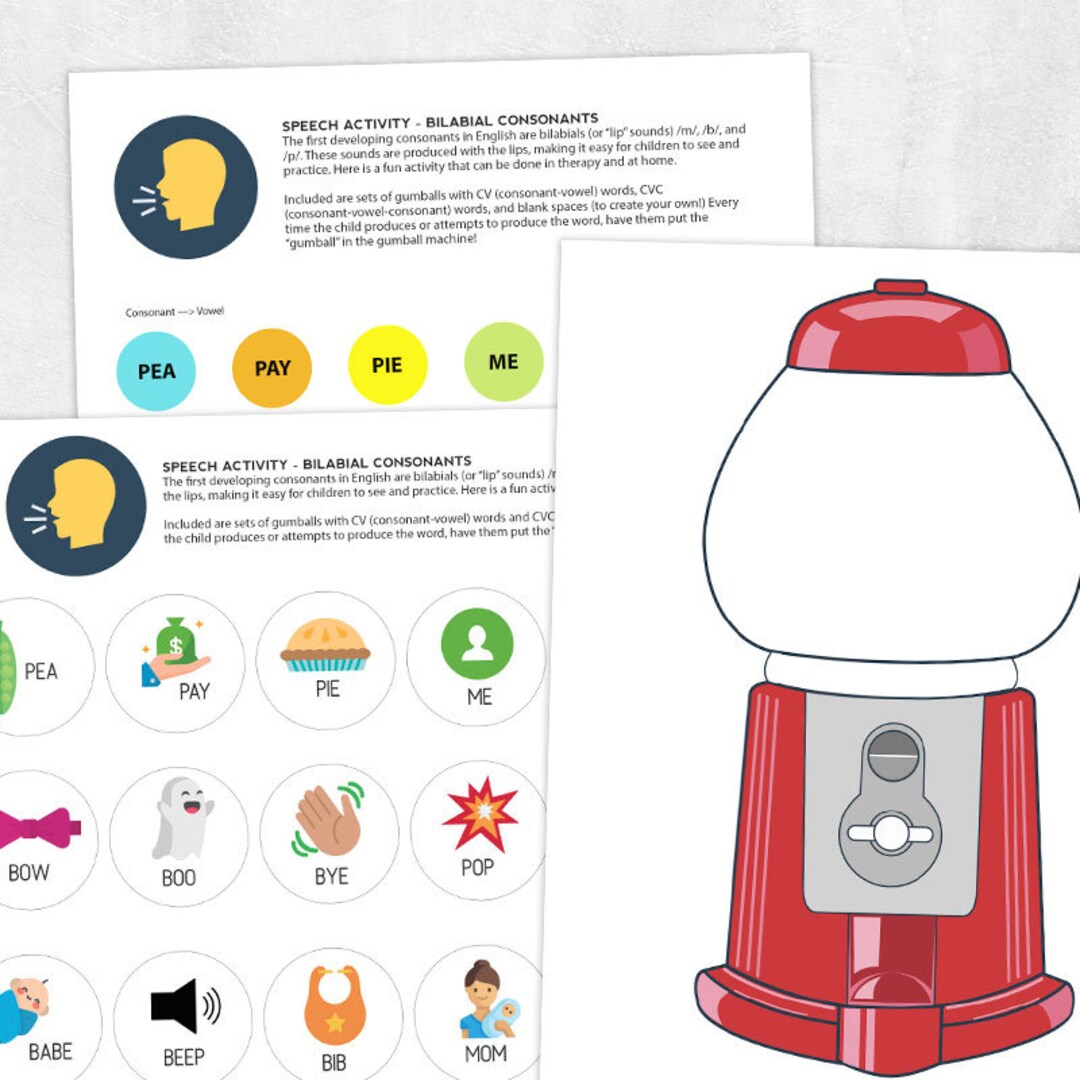 Printable Resource Bilabial Speech Sounds - Etsy