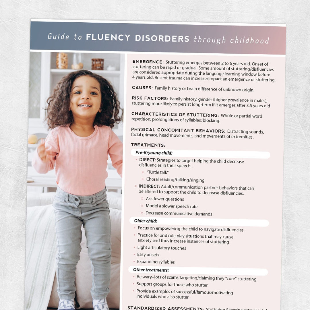 Guide to Fluency Disorders Through Childhood - Etsy