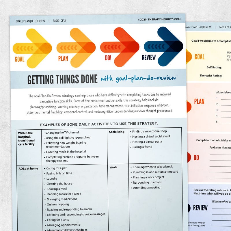 Printable Resource the Goal-plan-do-review Treatment Strategy - Etsy