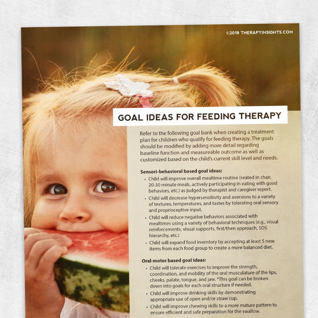 Printable Resource Goal Ideas for Feeding Therapy - Etsy
