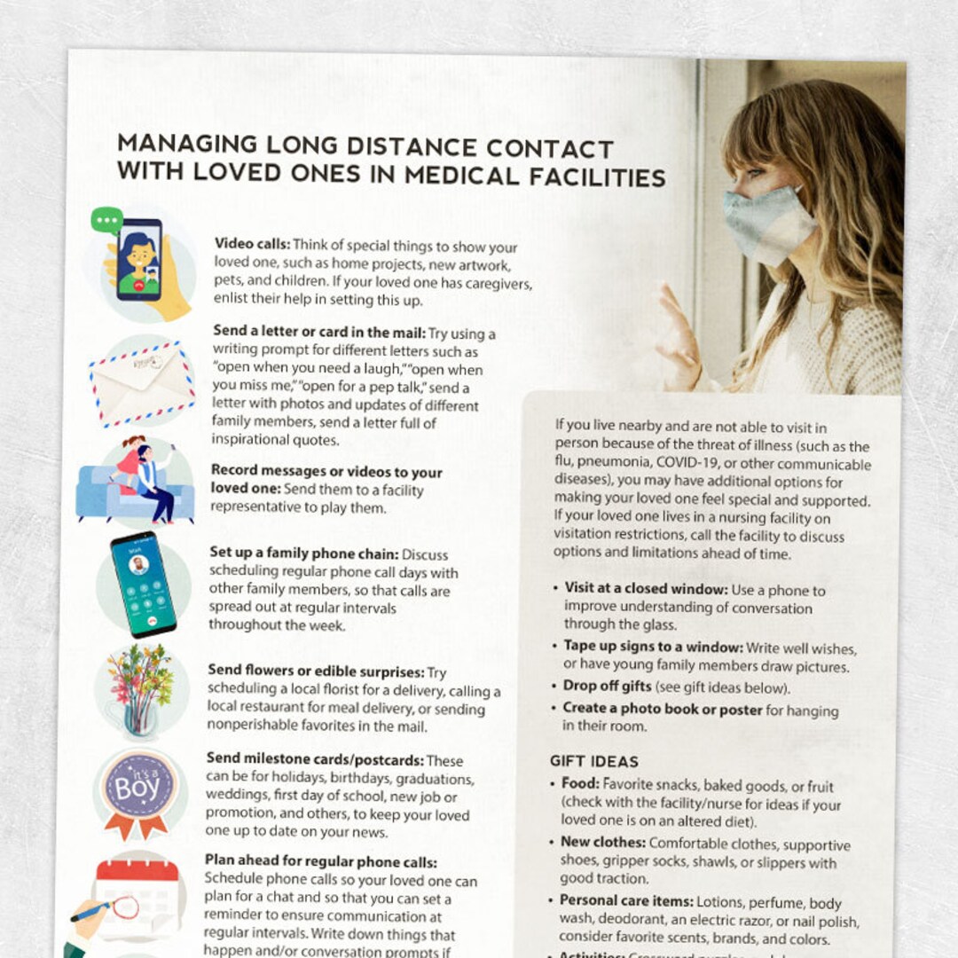 Printable Resource Managing Long Distance Contact With Loved - Etsy