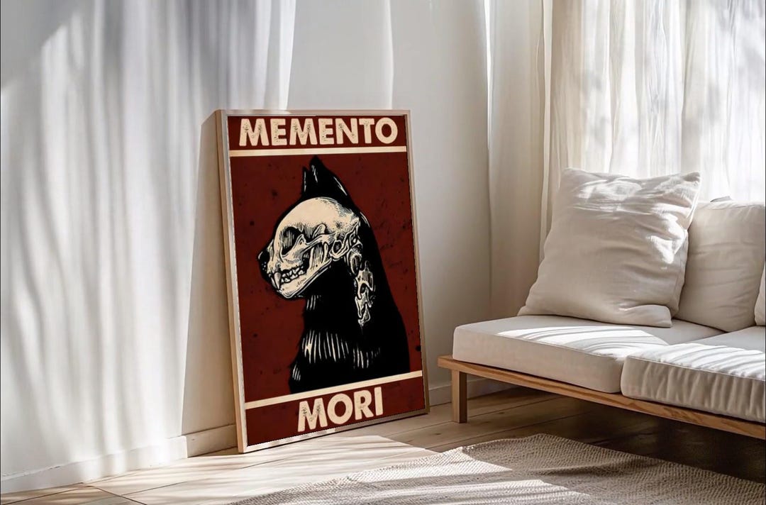 Memento Mori Poster Inspirational Gothic Wall Art Latin Quote Life ...
