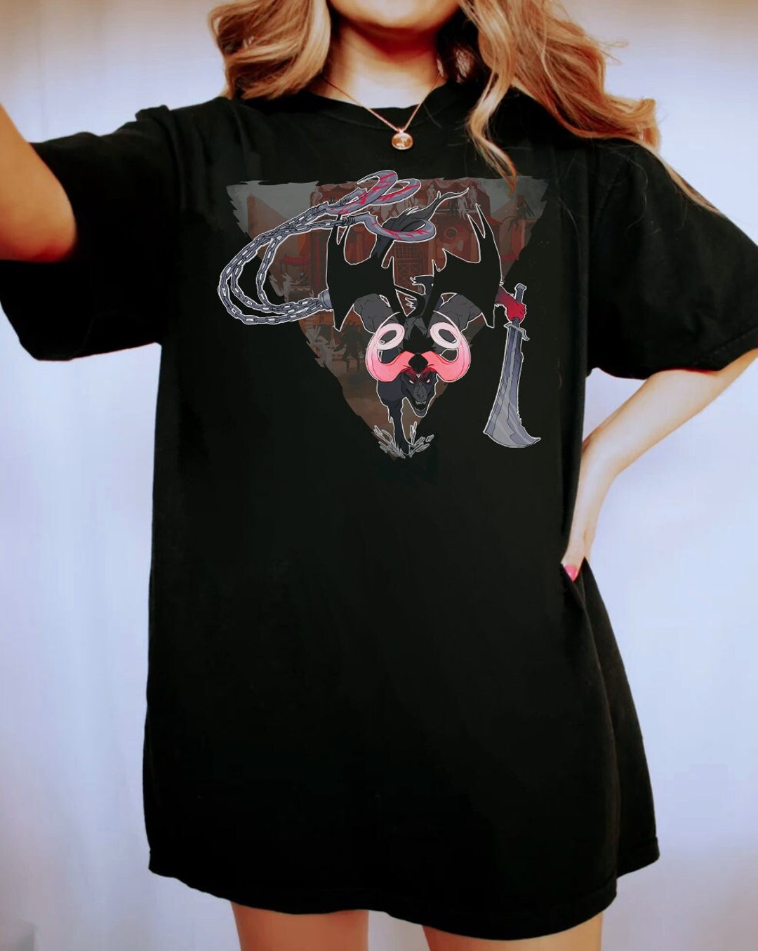 Tari Demon Monster Gaming Shirt, Hellish Dark Red Colors, Edgy Godly ...