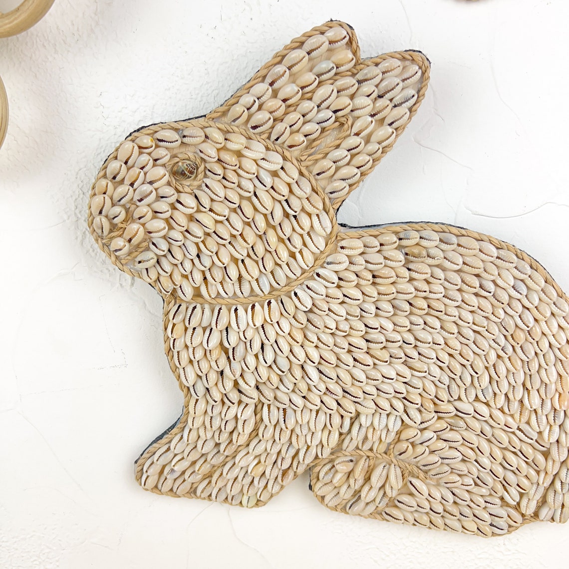 Rabbit Wall Hanging, Bunny Nursery Wall Decor, Wall Decor, Shell Rabbit ...