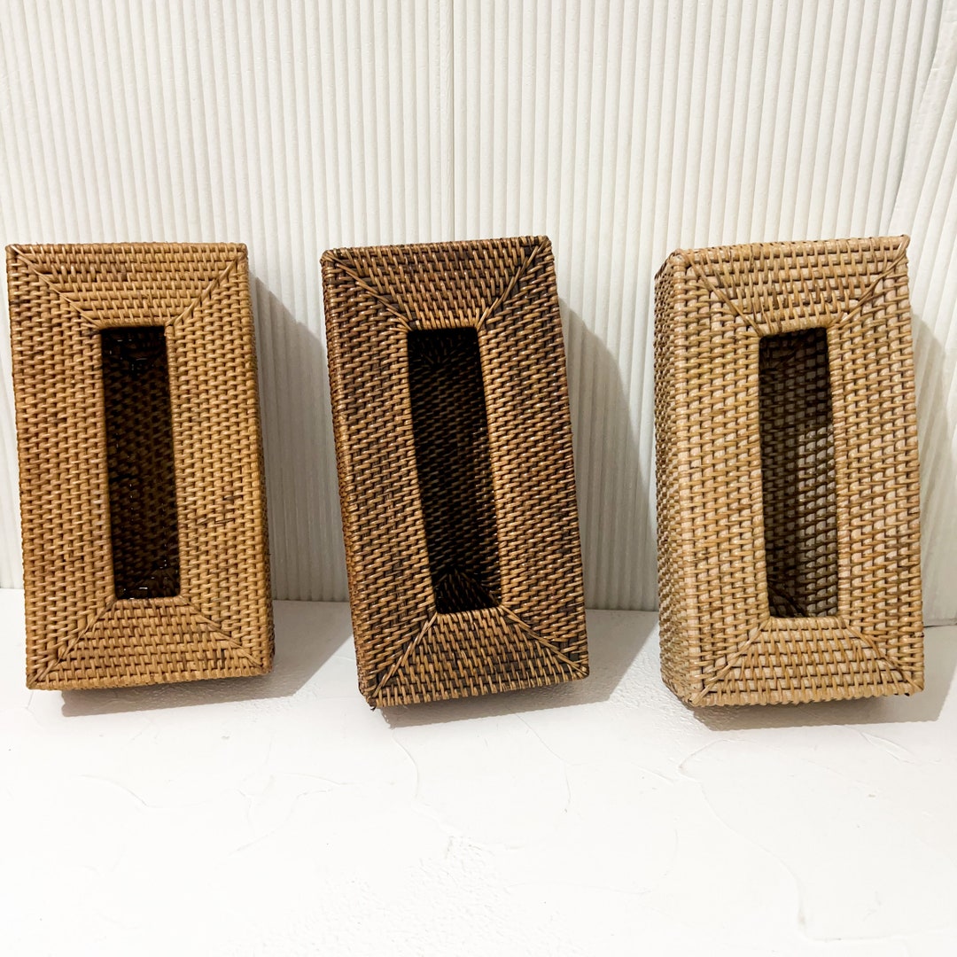 Rattan Tissue Box, Tissue Box Cover, Wicker Tissue Holder, Tissue Box ...
