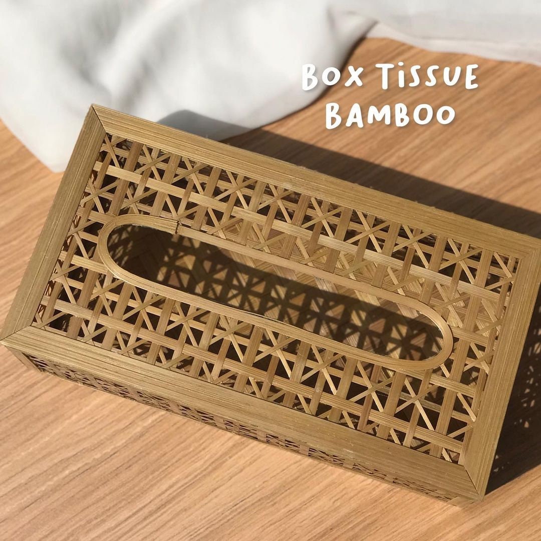 Bamboo Tissue Cover Box, Tissue Box Holder, Wicker Tissue Cover Box ...