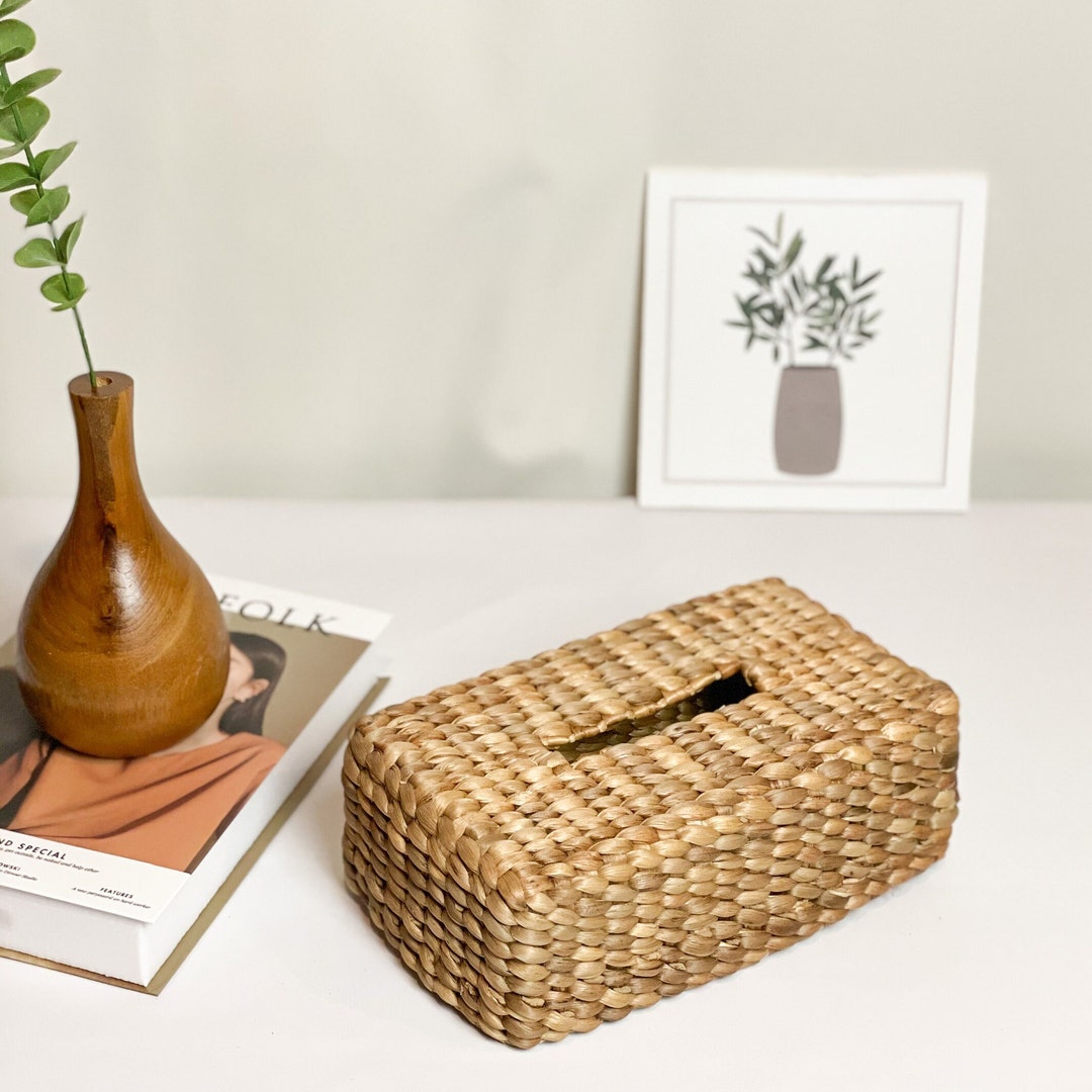 Rectangular Hyacinth Cover Tissue Box,wicker Tissue Box, Tissue Cover ...