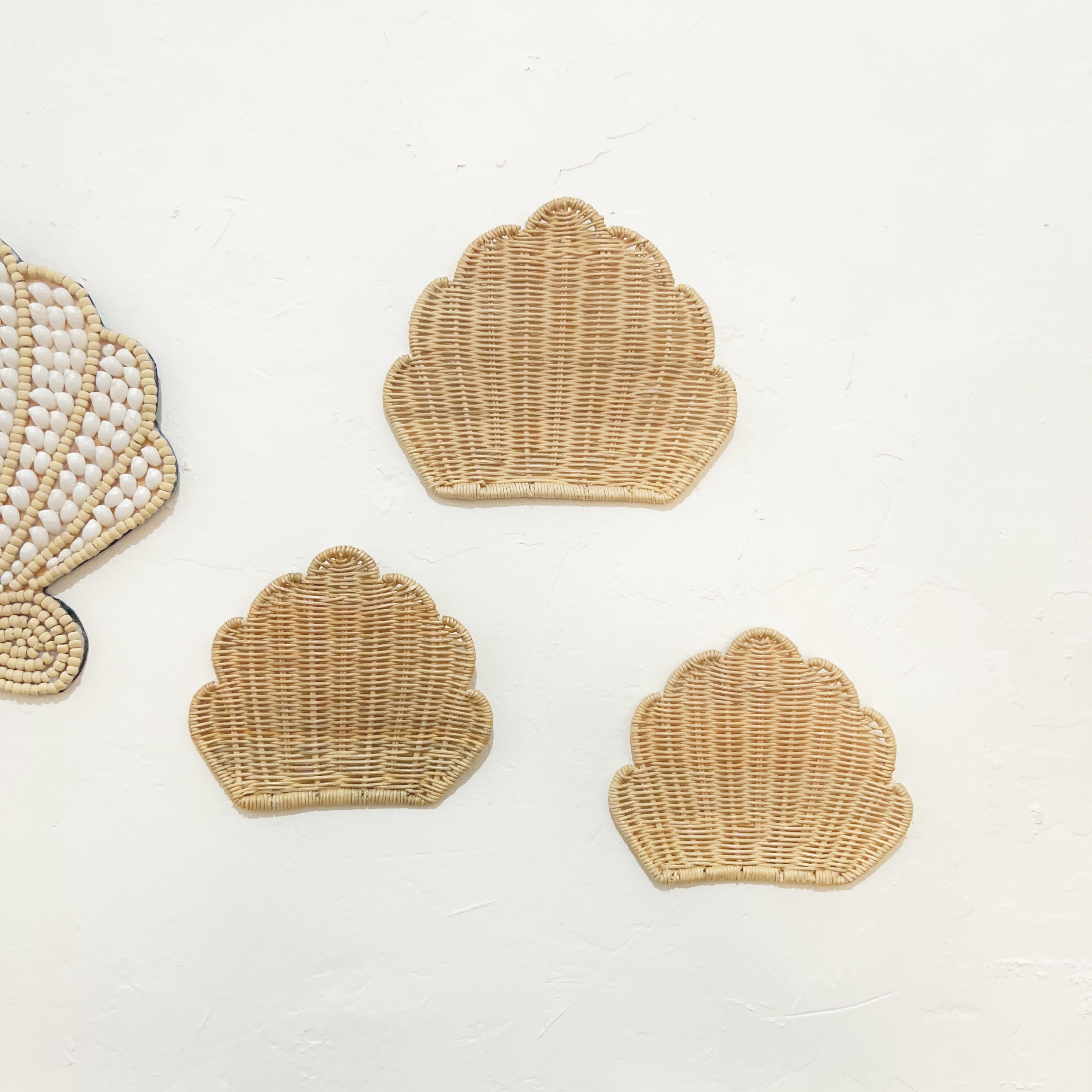 Rattan Sea Shell Nursery Wall Decor, Boho Nursery Decor, Rattan Wall ...