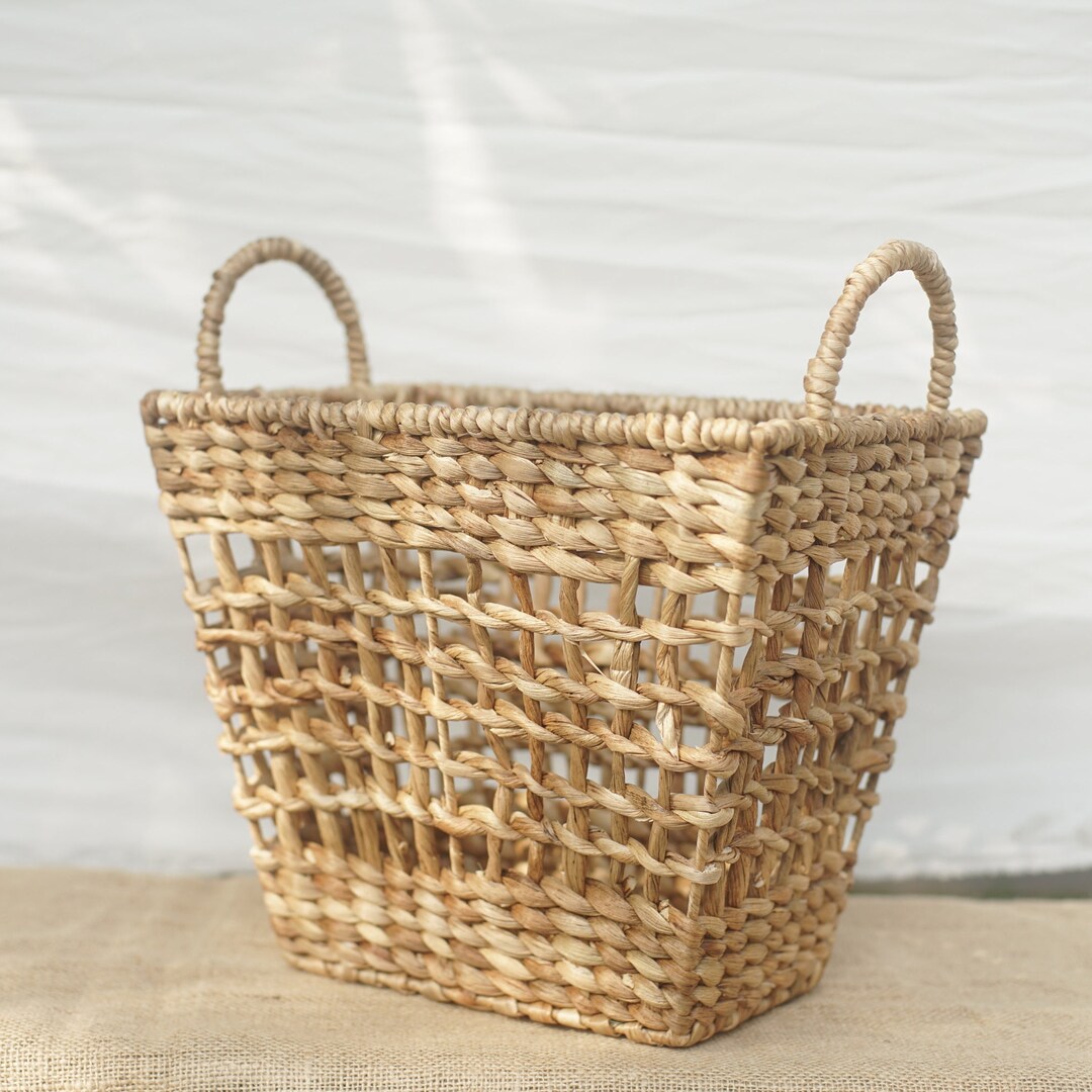 Natural Laundry Basket Hyacint Basket With Handle Large - Etsy