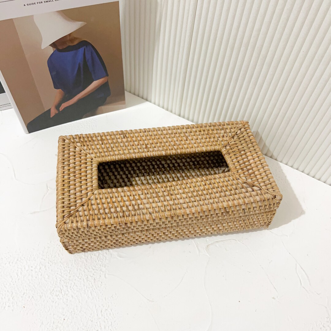 Rattan Tissue Box, Tissue Box Cover, Wicker Tissue Holder, Tissue Box ...