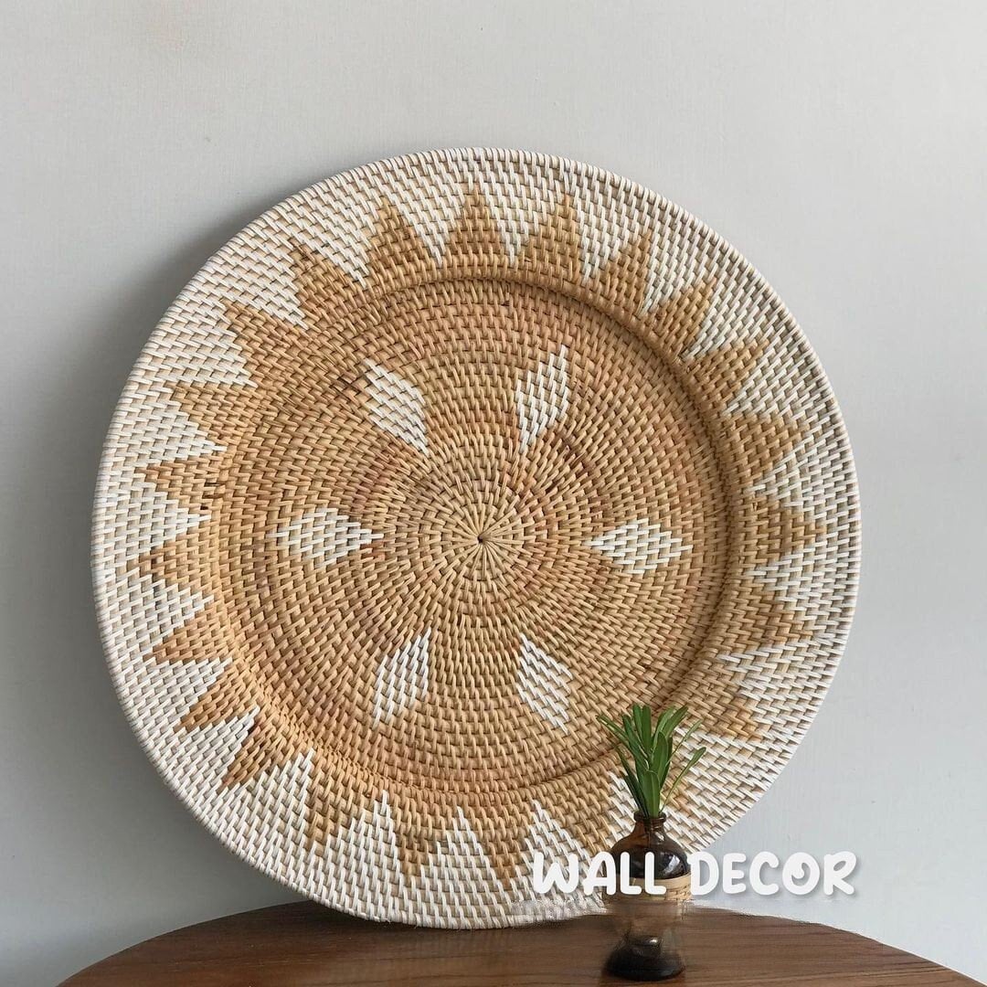 Natural Rattan Wall Hanging, Wall Basket Decor, Wicker Wall Decoration ...