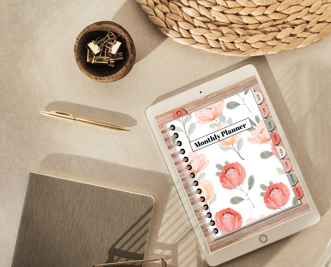 Floral Monthly Planner - Etsy
