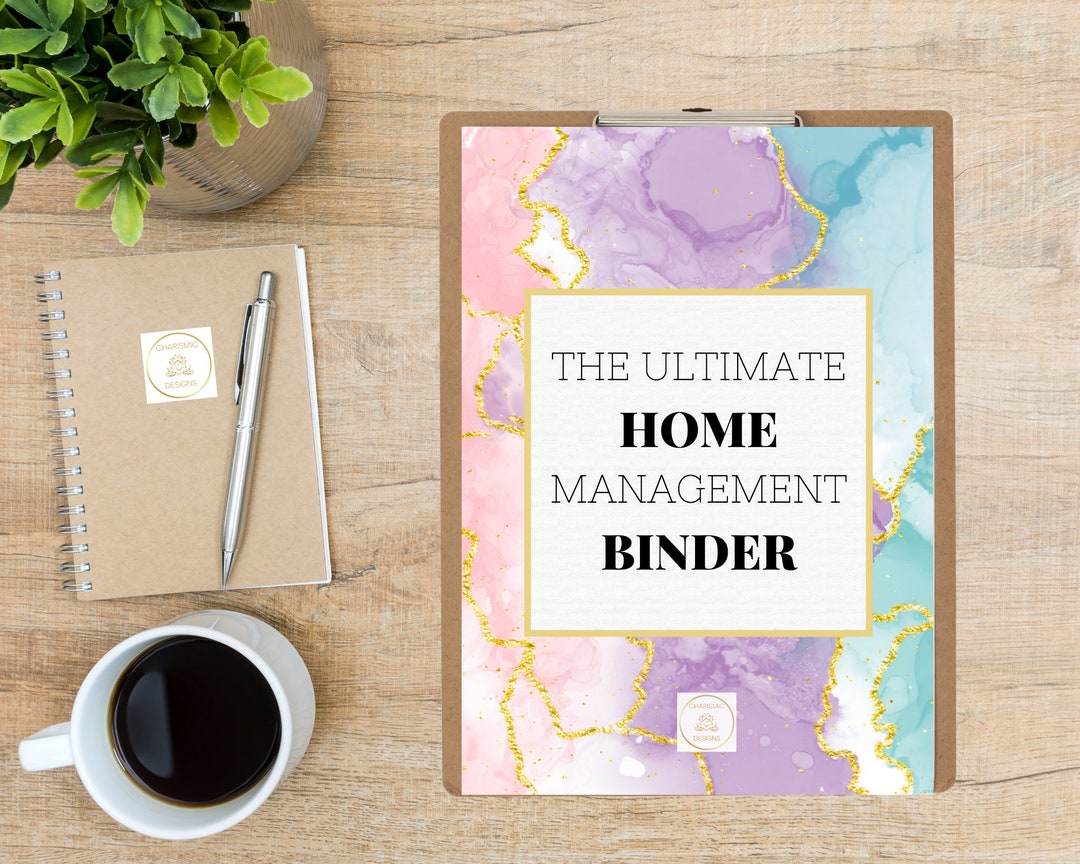 Marbled, Purple, Blue, Pink, Ultimate, Home, Binder, Printable, Planner ...
