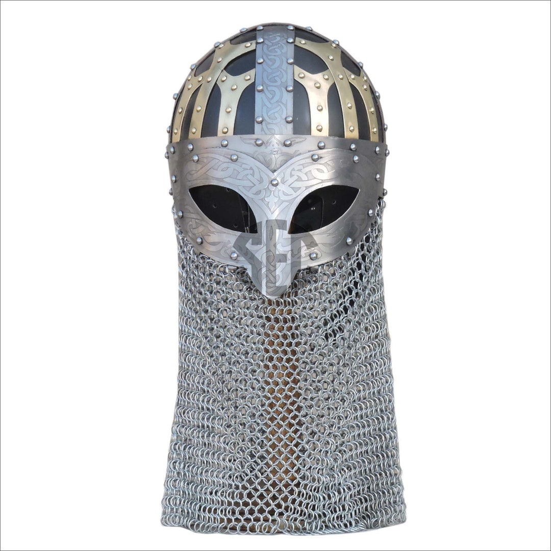 Medieval Viking Spectacle Helmet, Spangen Helmet With Aventail - Etsy