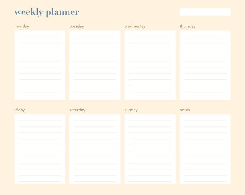 Weekly Planner English Digital Summer Edition - Etsy