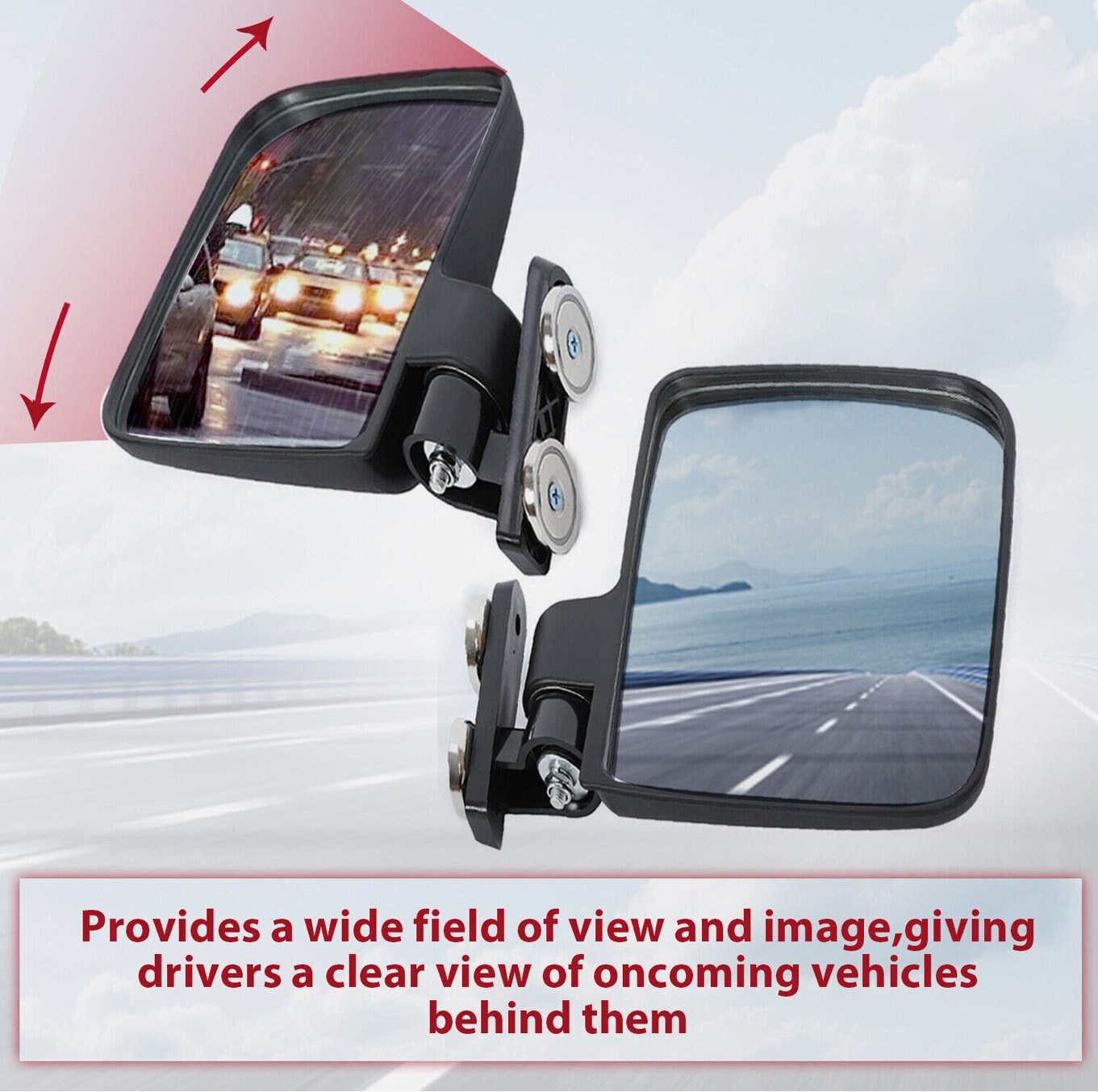 Magnemirror Magnetic Side View Mirrors. 220lb Magnetic Hold on Each ...