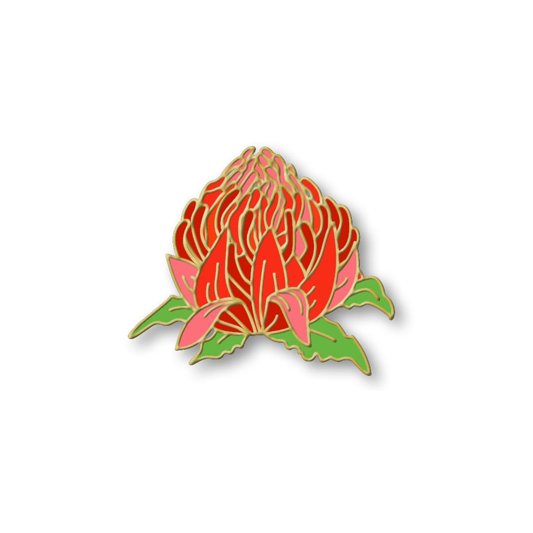 Waratah Lapel Pin - Etsy Australia