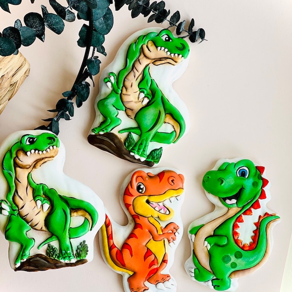 Dinosaur Sugar Cookies - Etsy