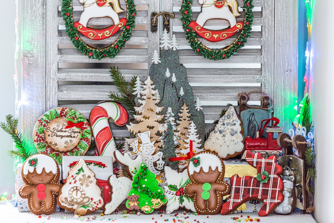 New Year Sugar Cookies Set, New Year Party Gift, New Year Gingerbread ...
