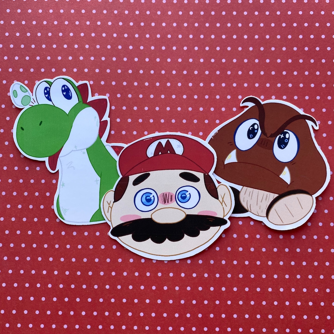 Super Mario Stickers // Mario Nintendo Cute Yoshi Goomba and - Etsy