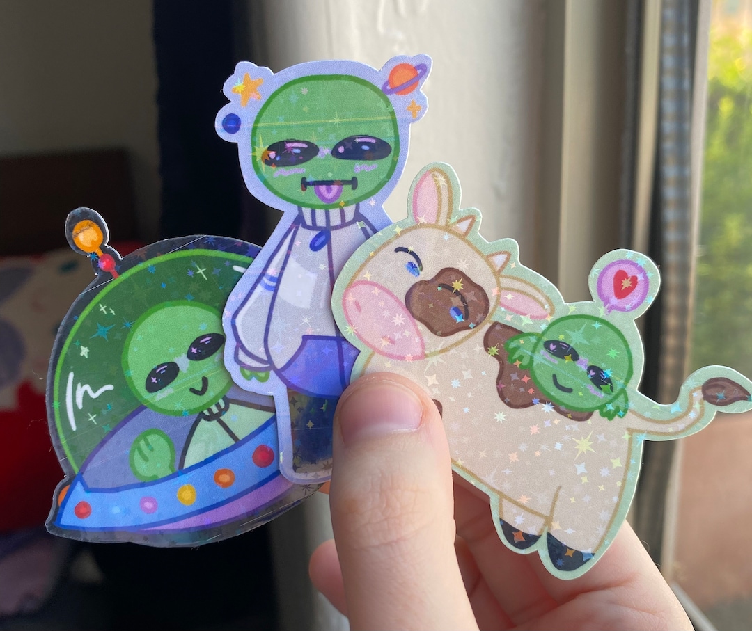 Little Alien Sticker Set aliencore Alien Stickers Space UFO - Etsy