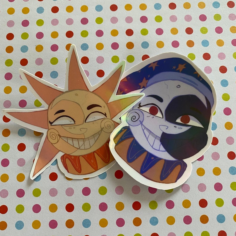 Fnaf Sun and Moon Sticker Set // Fnaf Security Breach Sundrop and ...