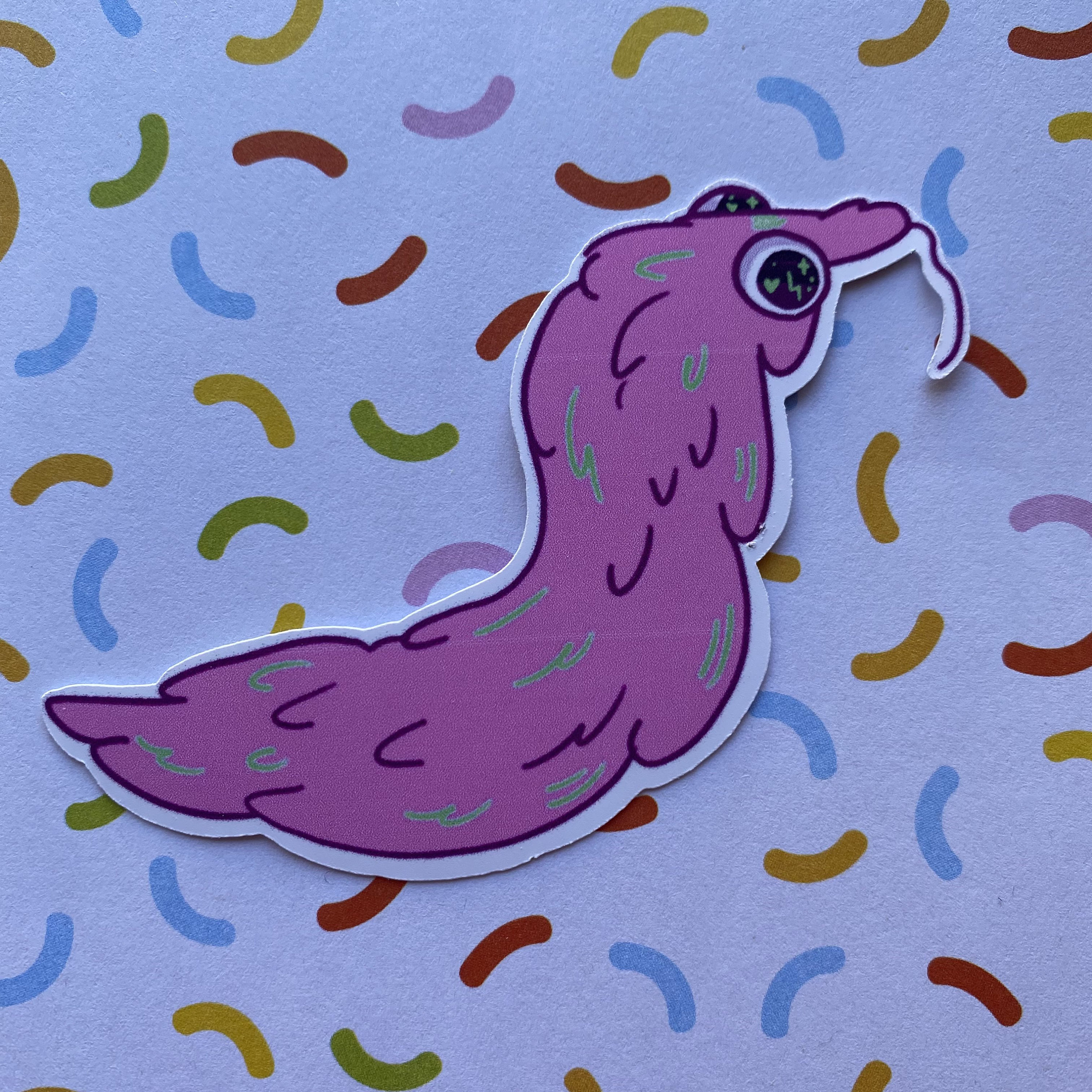 Worm On A String Sticker Set Cute Fuzzy Worm On A String Etsy
