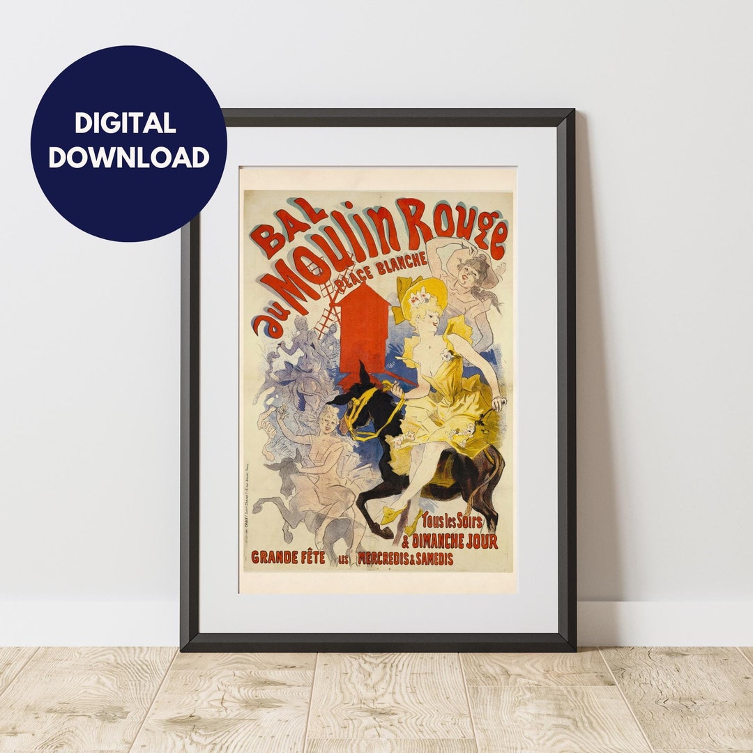 Original Vintage Moulin Rouge Poster Jules Cheret Paris Poster Art Wall ...