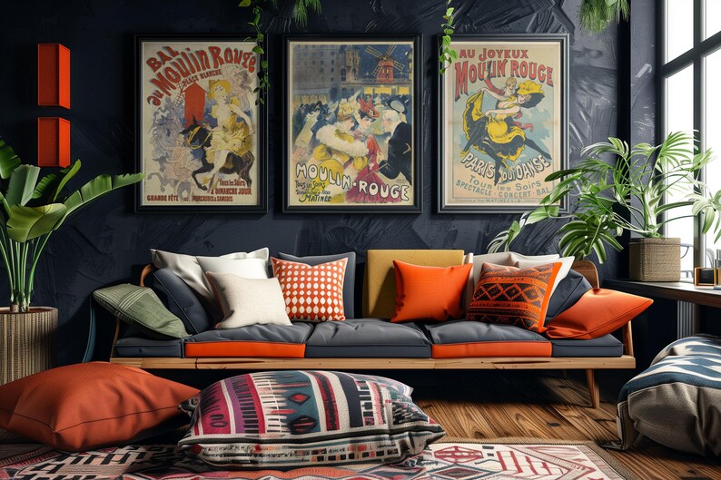 Vintage Moulin Rouge Poster Set Gallery Art Collection Six Print ...