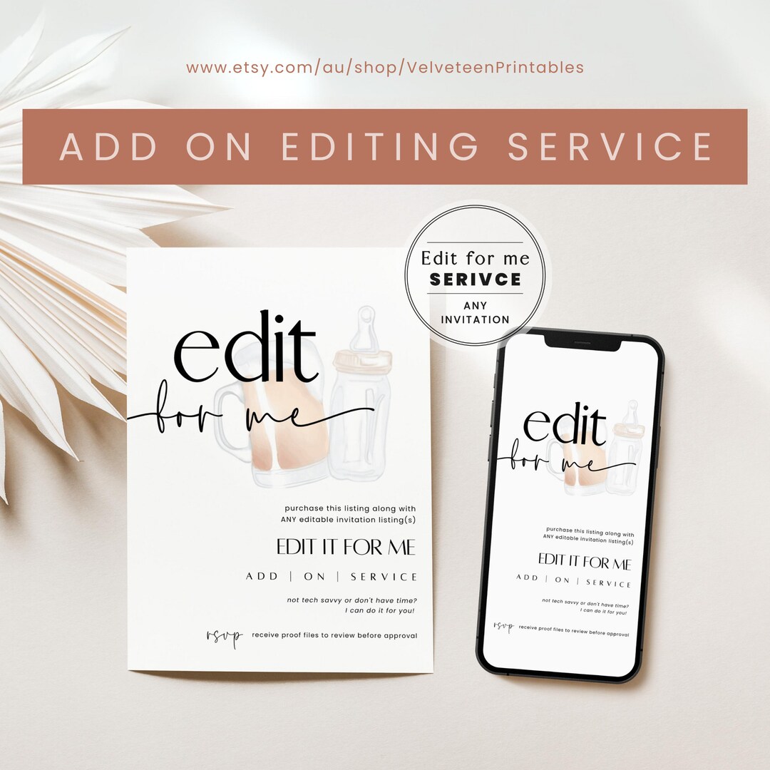 Editing Fee | for ANY Invitation - Edit the File for Me! | Designer ...