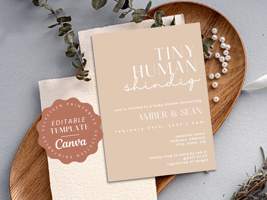 Cute Joint Baby Shower Invite Template Gender Neutral Baby-q - Etsy