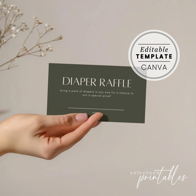 Diaper Raffle Ticket, Diaper Raffle Sign, Boho Baby Shower, Baby Shower ...