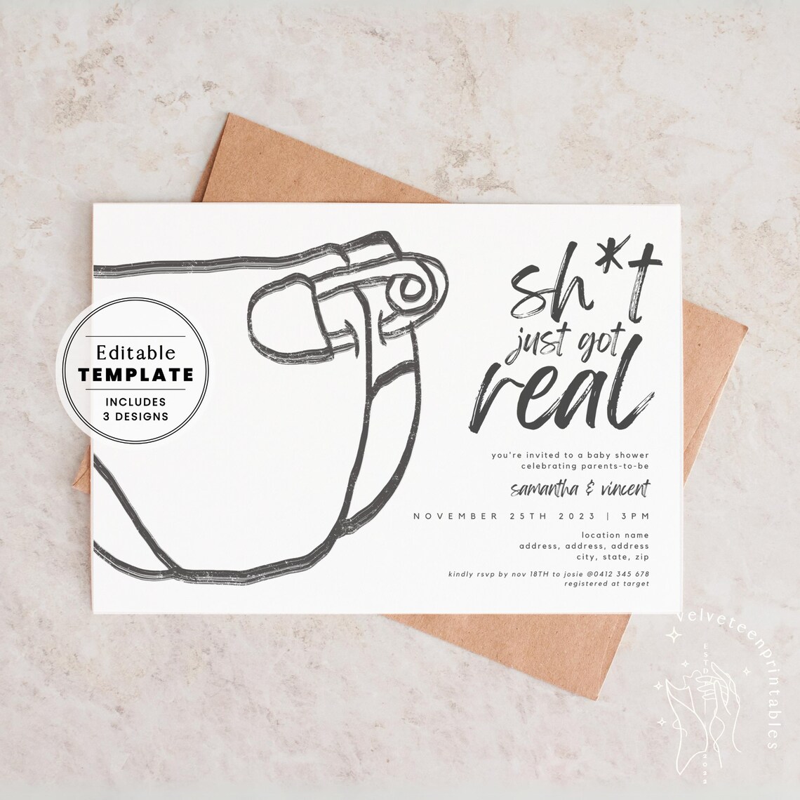 Funny Couples Baby Shower Template, Co-ed Gender Neutral Baby-q, Cheeky ...