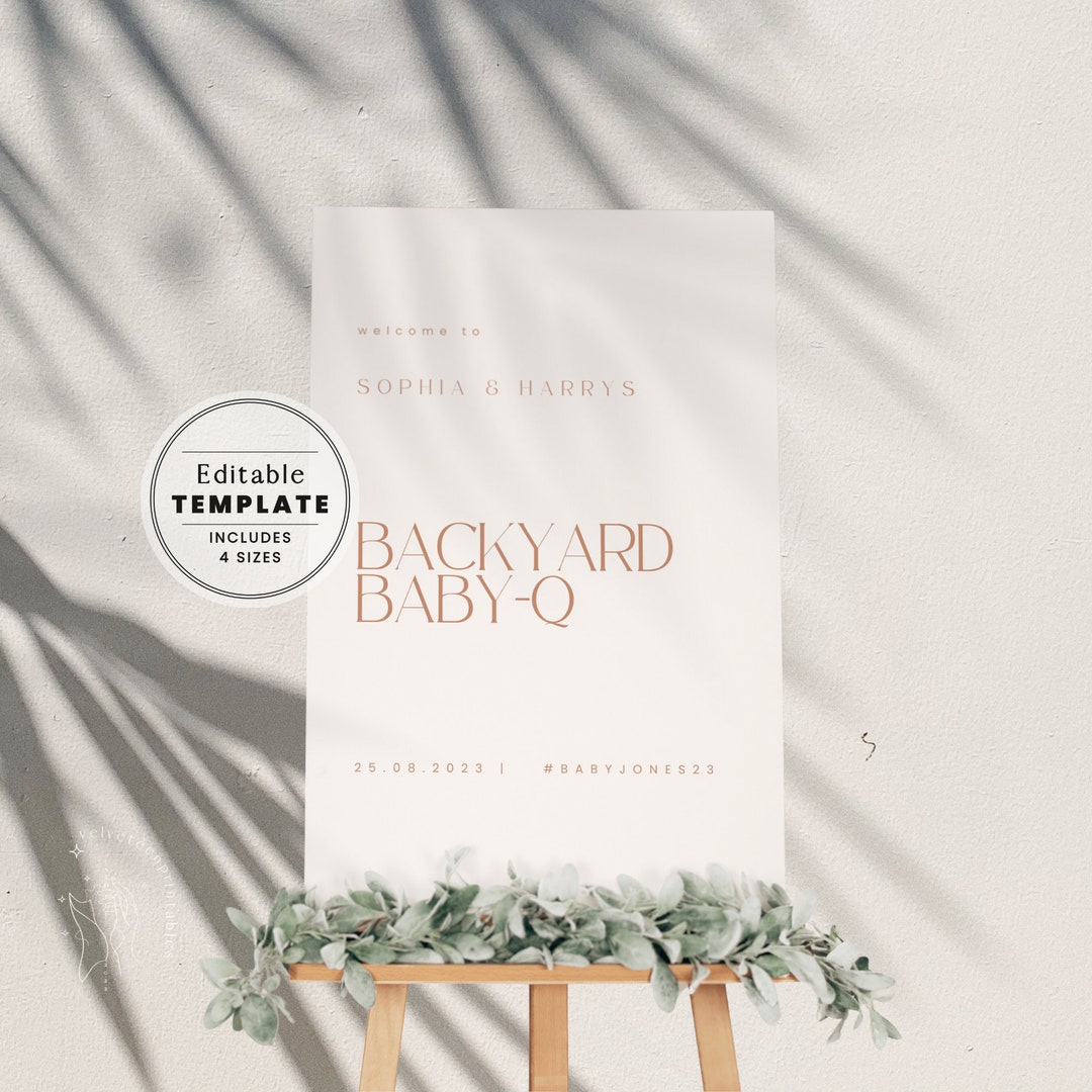 Sami | Welcome Sign Template, Joint Couples Fun Co-ed Backyard Baby-q ...