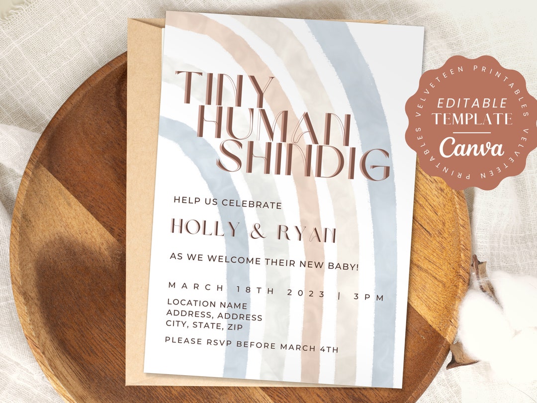 Cute Joint Baby Shower Invite Template, Gender Neutral Baby-q Card ...