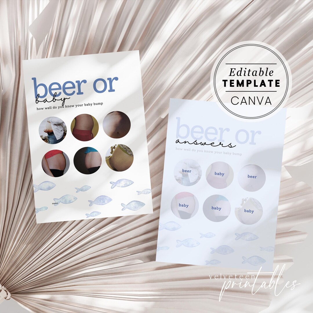 Beer or Baby Shower Game: Fisherman Baby-q, Advice & Wishes (editable ...