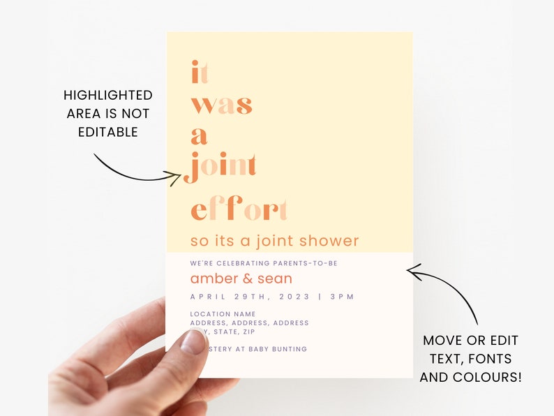 Co-ed Baby-q Shower Invitation: Joint Effort Template (DIY Canva) - Etsy