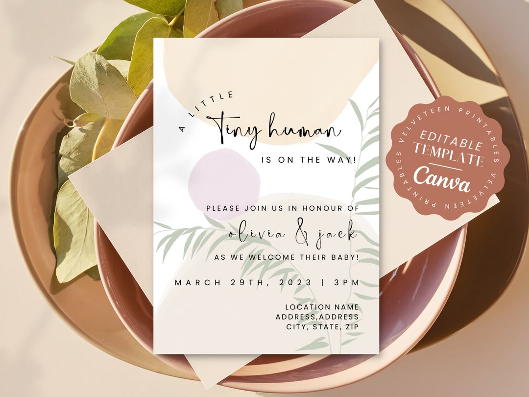 Modern Joint Baby Shower Invite Template, Gender Neutral Baby-q Card ...