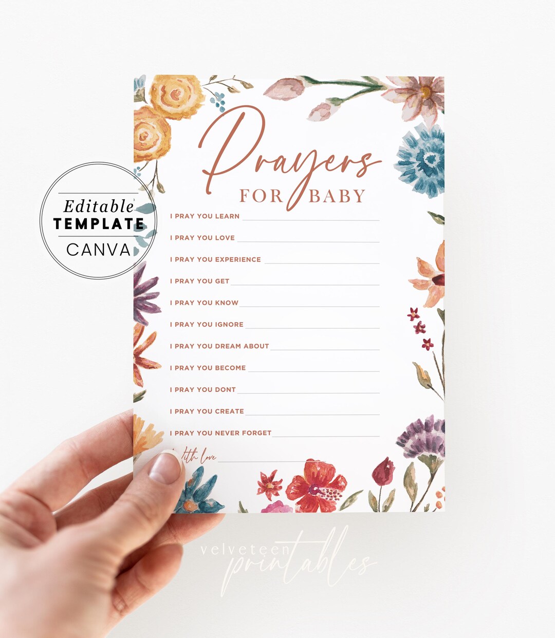 Prayer Card for Baby | Sign for Parents at Baby Sprinkle | Wildflower ...