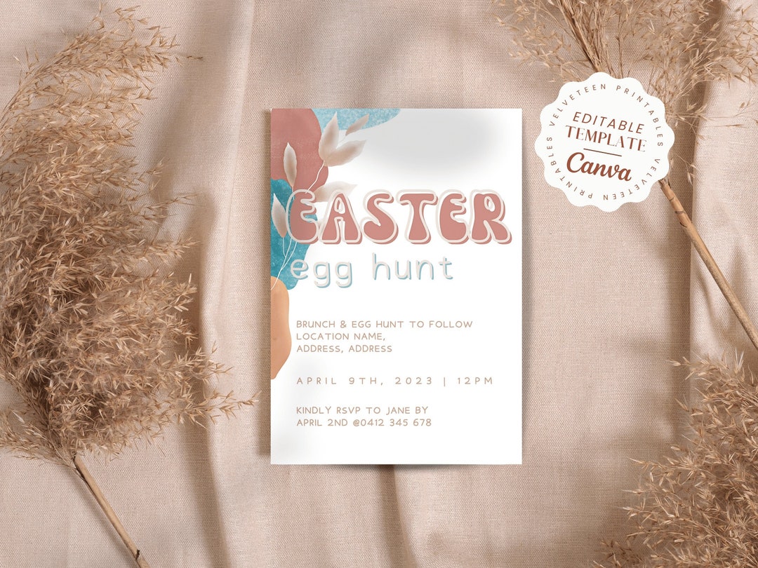 Printable Easter Egg Hunt Invitation, Editable Easter Celebration ...
